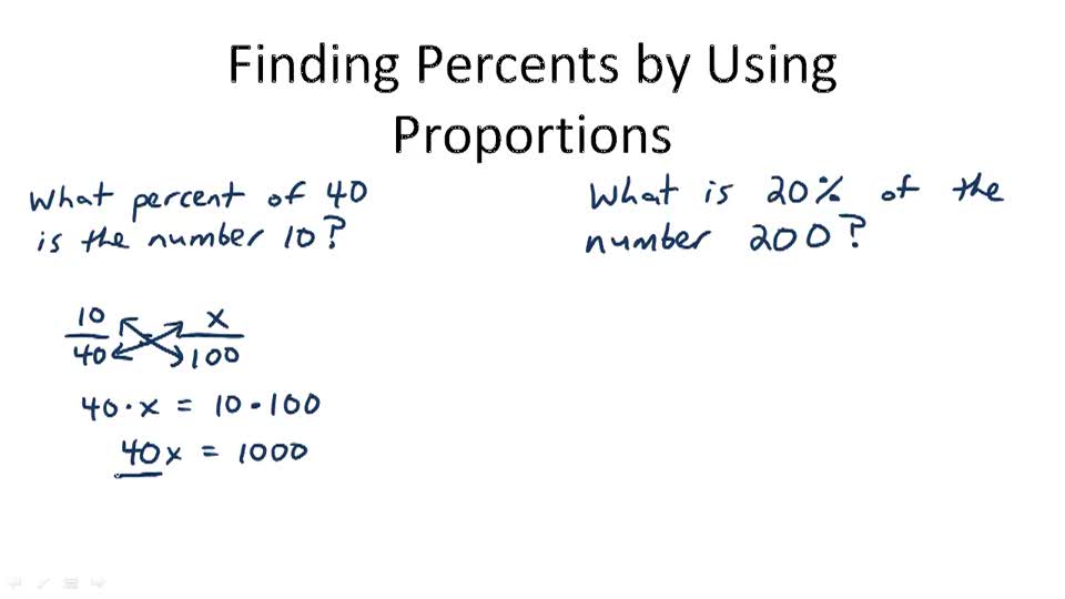 Finding Percents by Using Proportions - Overview ( Video ) | Algebra ...