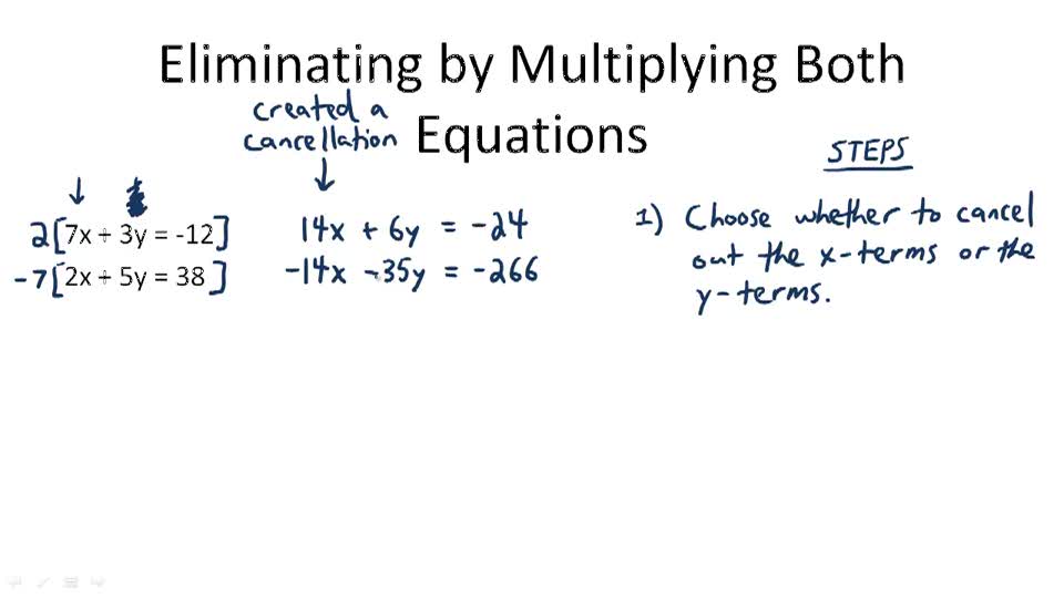 Eliminating by Multiplying Both Equations - Overview ( Video ...