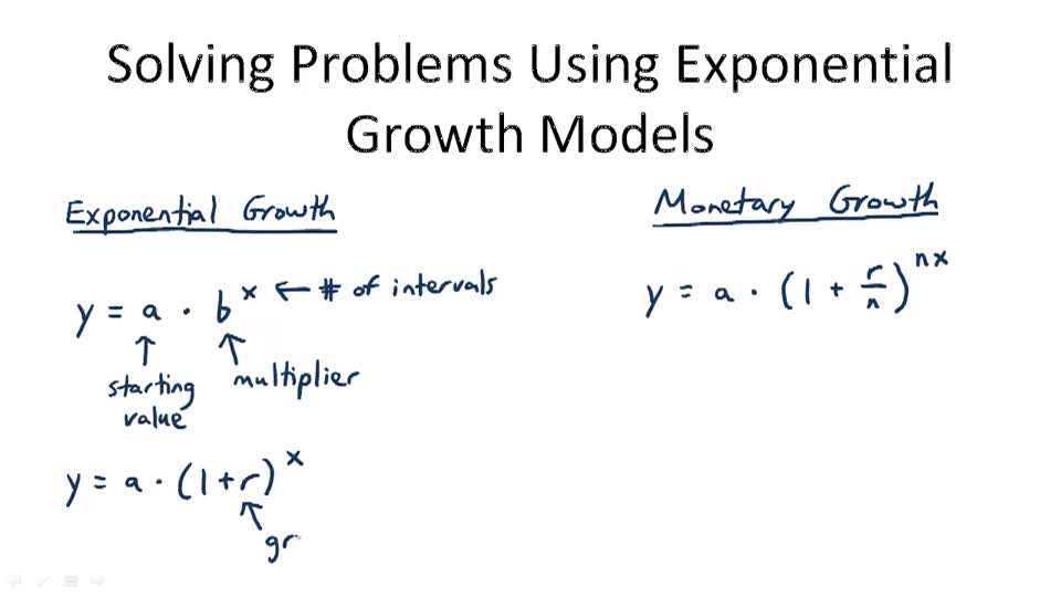 Solving Problems Using Exponential Growth Models - Overview ( Video ...