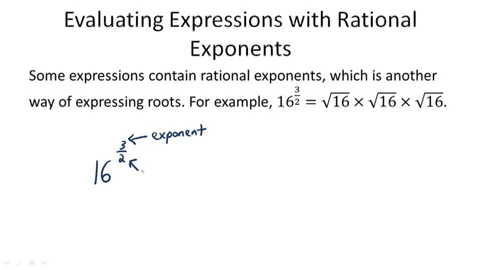 Evaluating Expressions with Rational Exponents - Overview ( Video ) | Arithmetic | CK-12 Foundation