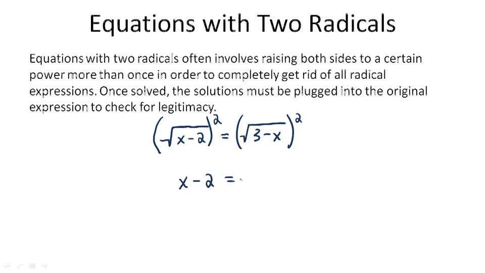 Equations with Two Radicals - Overview ( Video ) | Algebra | CK-12 ...