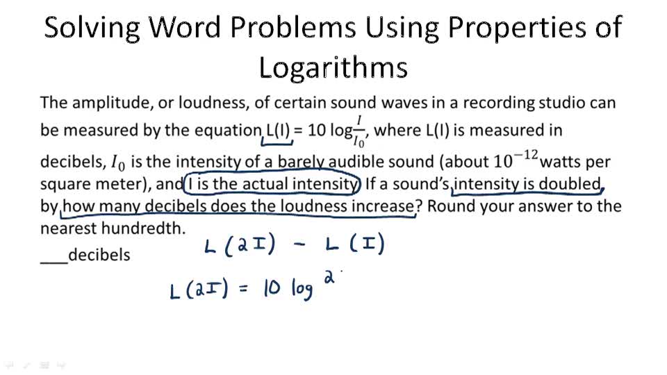 Solving Problems Using Properties of logarithms - Overview ( Video ...