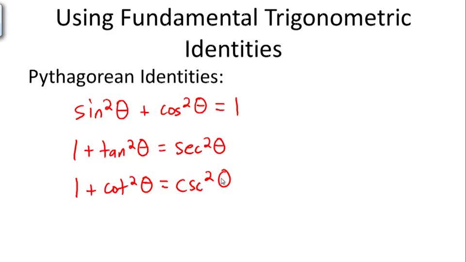 Using Fundamental Trigonometric Identities - Overview ( Video ...