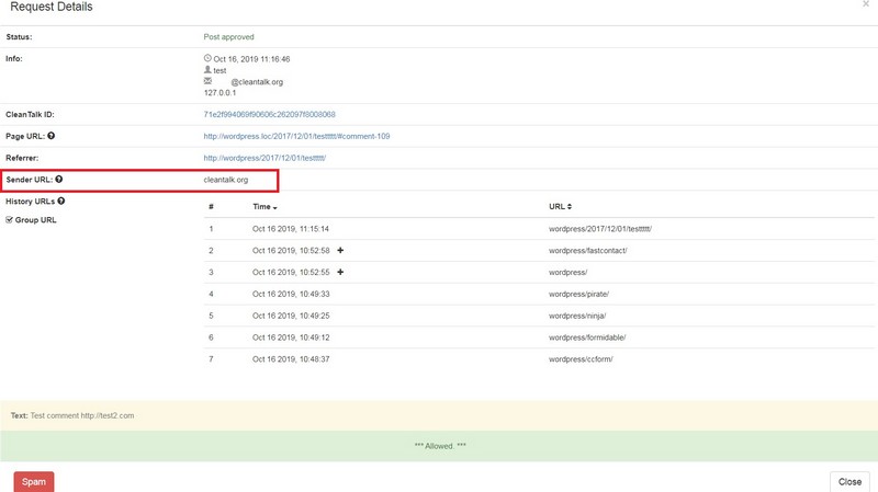 How to use Anti-Spam Log