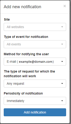 How to set up Website Event Notifications on website