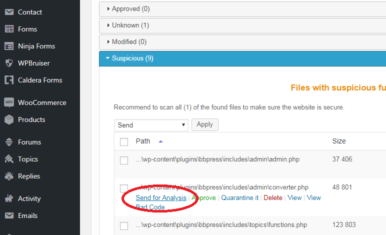 Files analysis interface. How it works.