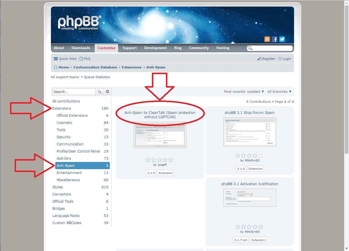 Installing the CleanTalk Anti-Spam Extension in phpBB 3.1, 3.2, 3.3
