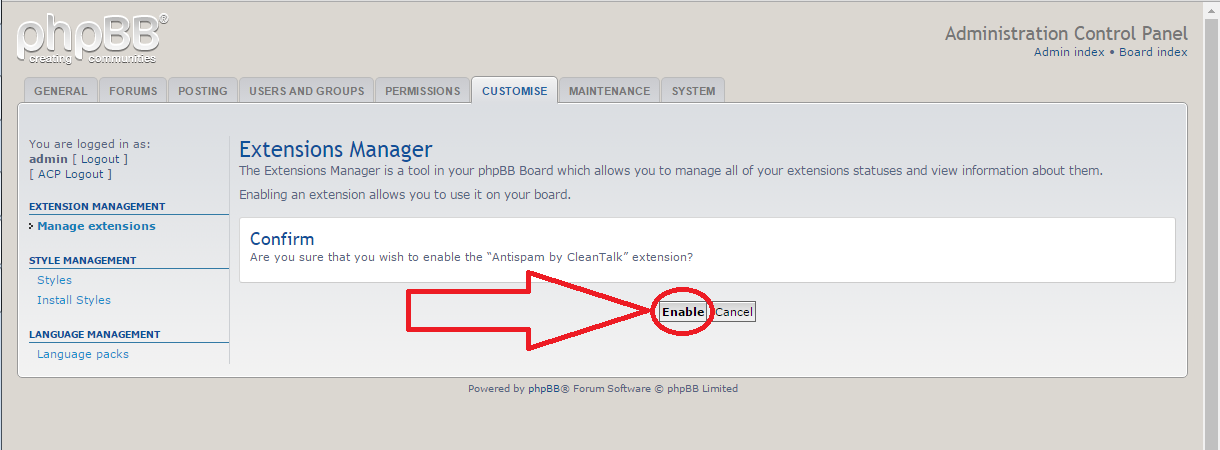 Installing the CleanTalk Anti-Spam Extension in phpBB 3.1, 3.2, 3.3