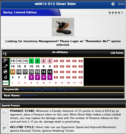 Top 5 Ghost Rider HeroClix