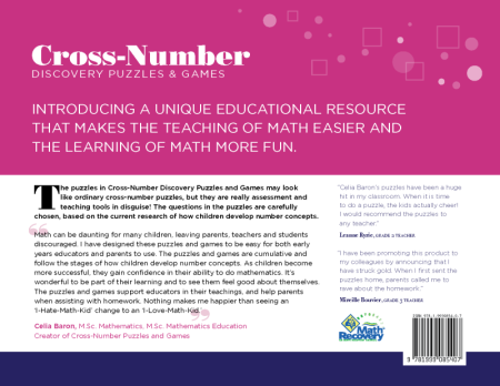 Cross Number Discovery Puzzles & Games: Pre/Kindergarten (Book) | Math Recovery Store