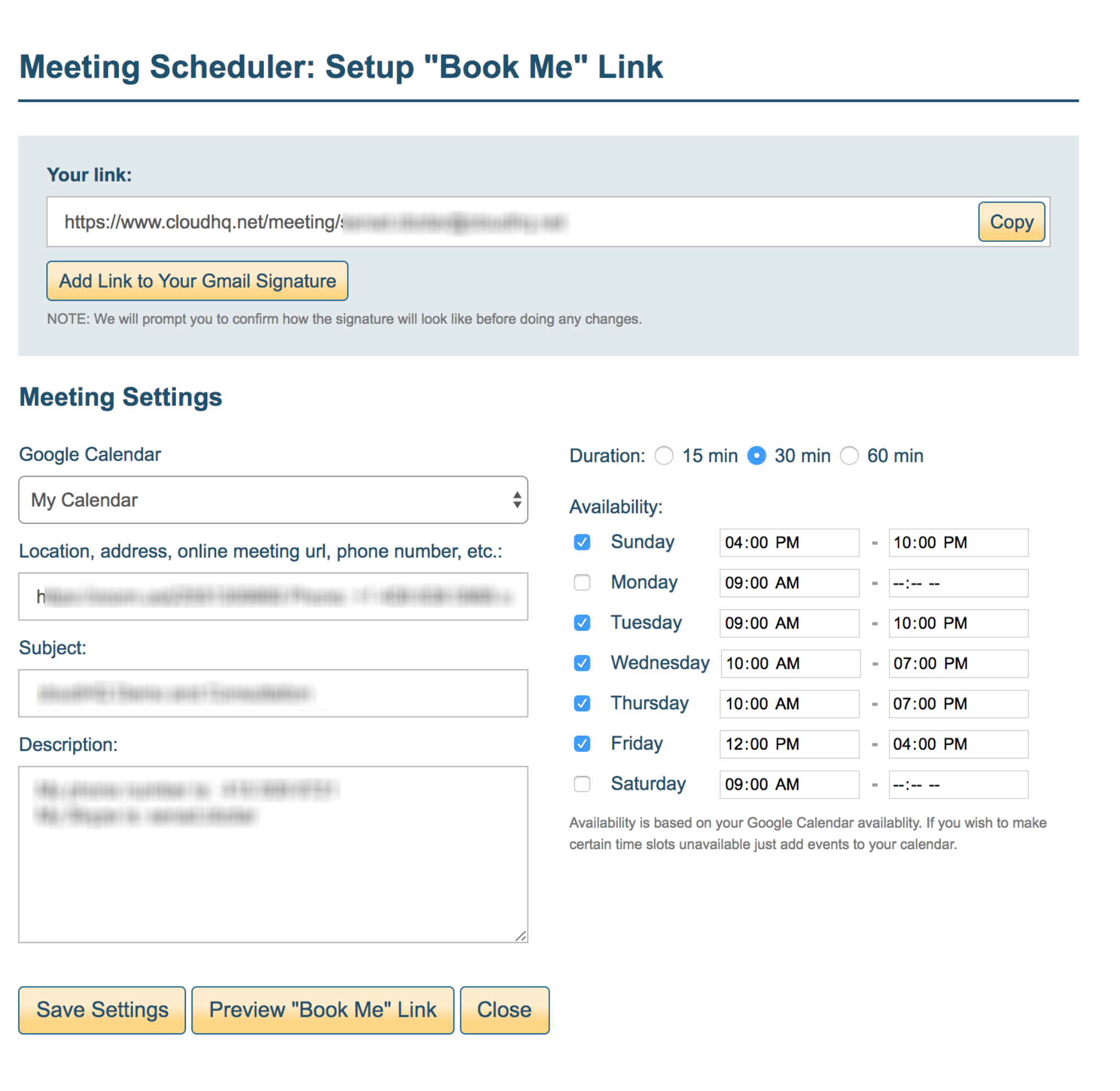 How to setup “Book me” link – cloudHQ Support
