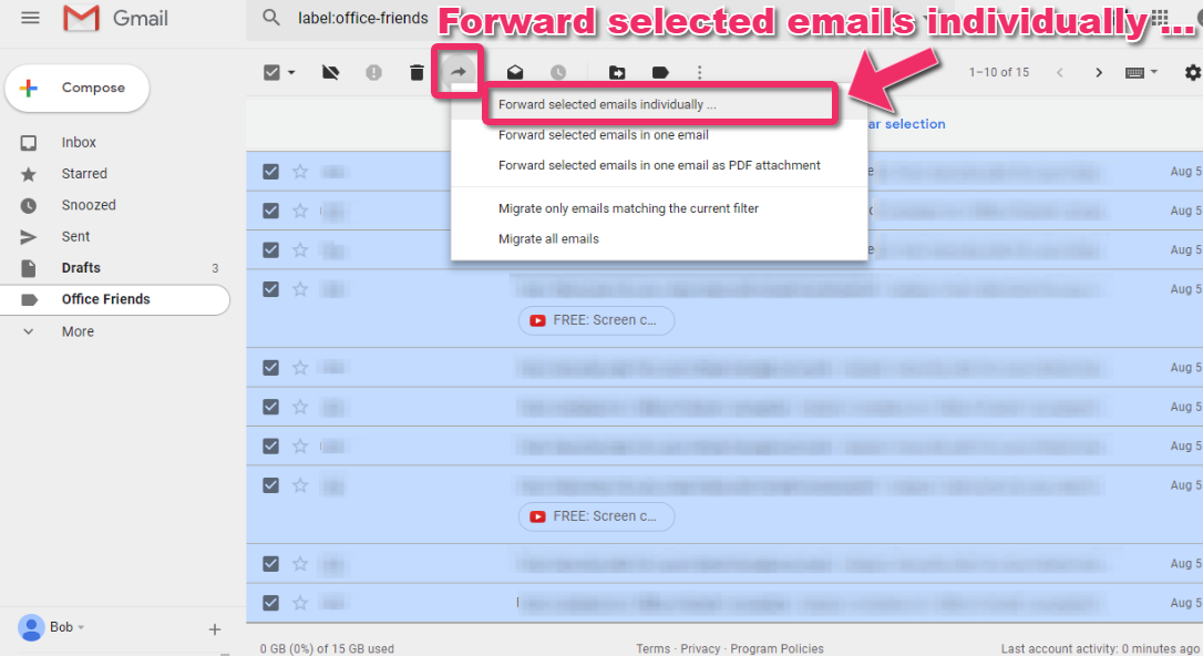 How to forward all emails in the label using Multi Email Forward – cloudHQ Support