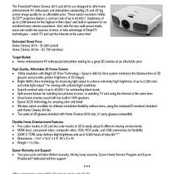 Epson PowerLite® Home Cinema 3010/3010e | Epson US