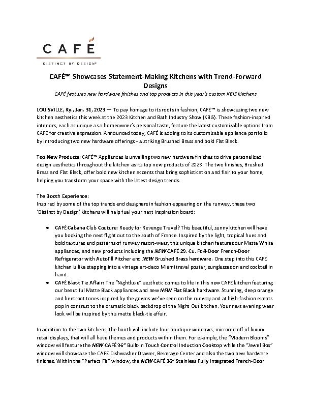 CAFE Showcases Statement-Making Kitchens with Trend-Forward Designs ...