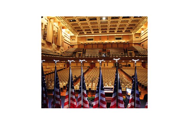 Royce Hall is prepped for mayor's State of the City address | UCLA
