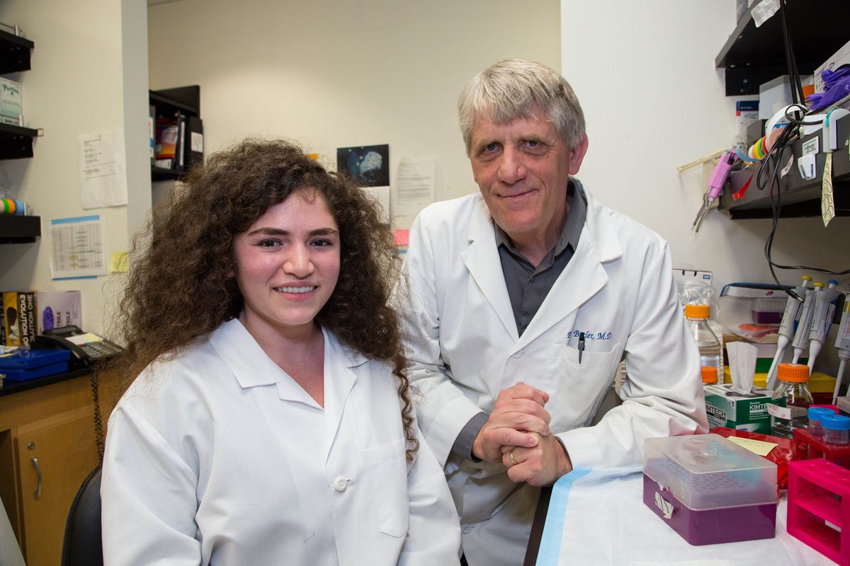 Photo | UCLA student Megan Cory and Dr. Peter Butler | UCLA