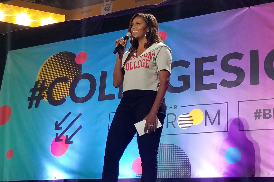 Michelle Obama and stars inspire future college students at Pauley ...