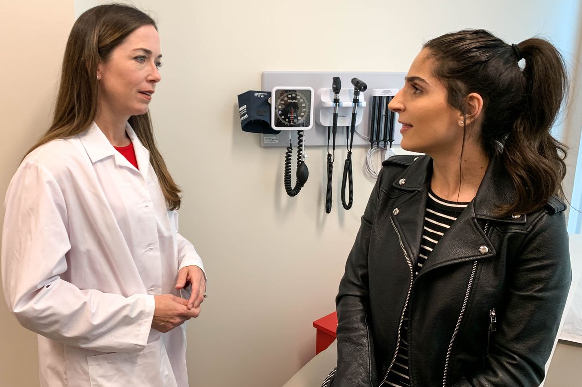 Photo | Dr. Sara Hurvitz with patient | UCLA