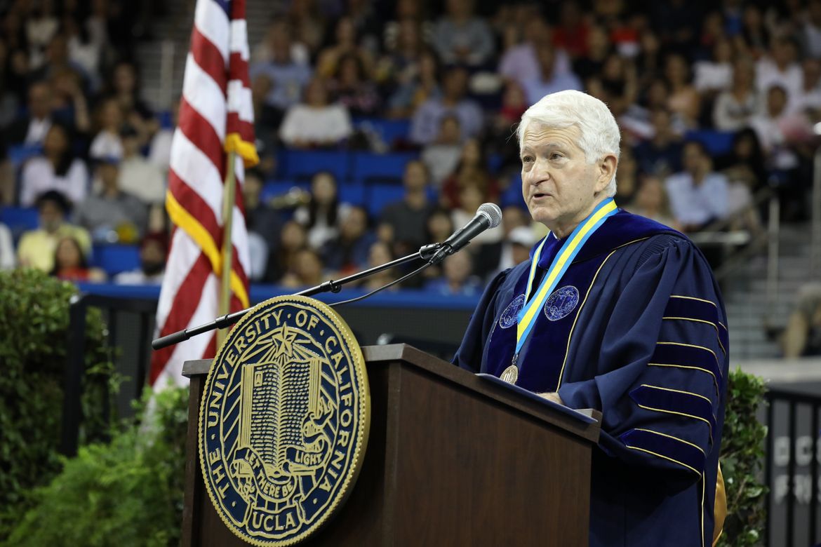 Photo | Chancellor Block speaks at 2019 commencement | UCLA