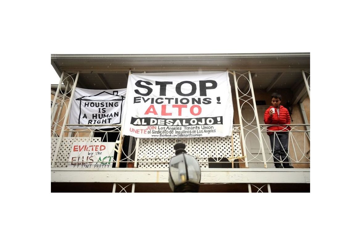 Photo | Stop evictions sign | UCLA