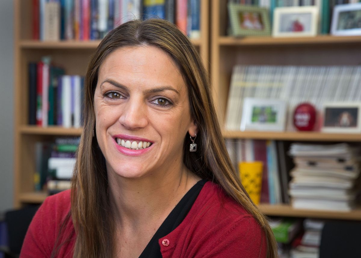 Photo | Lara Ray in her UCLA office | UCLA