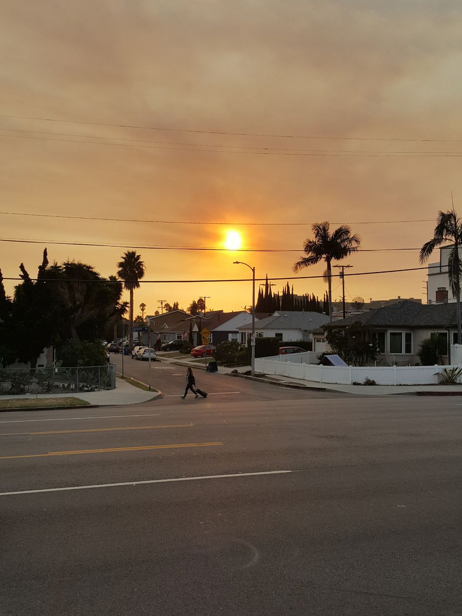 Photo | Sunset in smoke-filled sky | UCLA