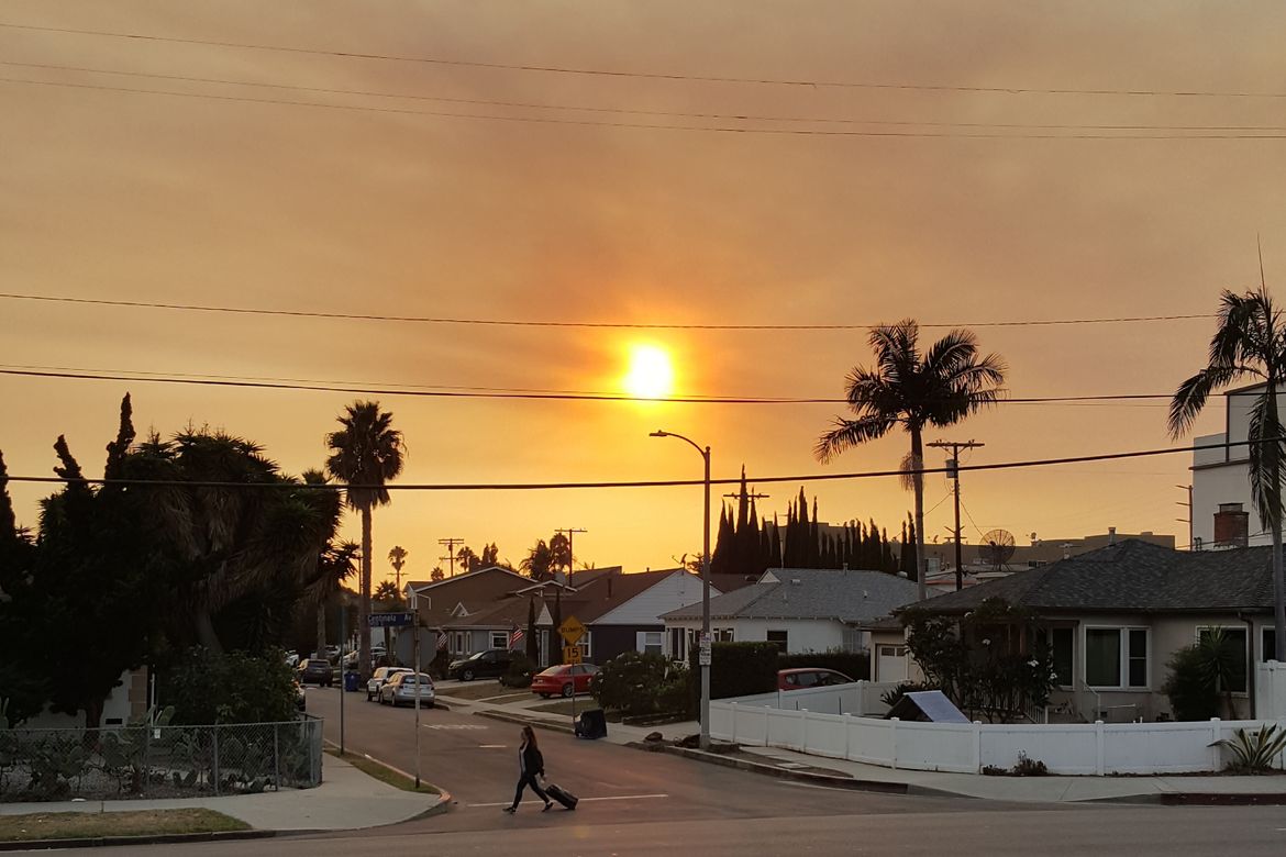 Photo | Sunset in smoke-filled sky | UCLA