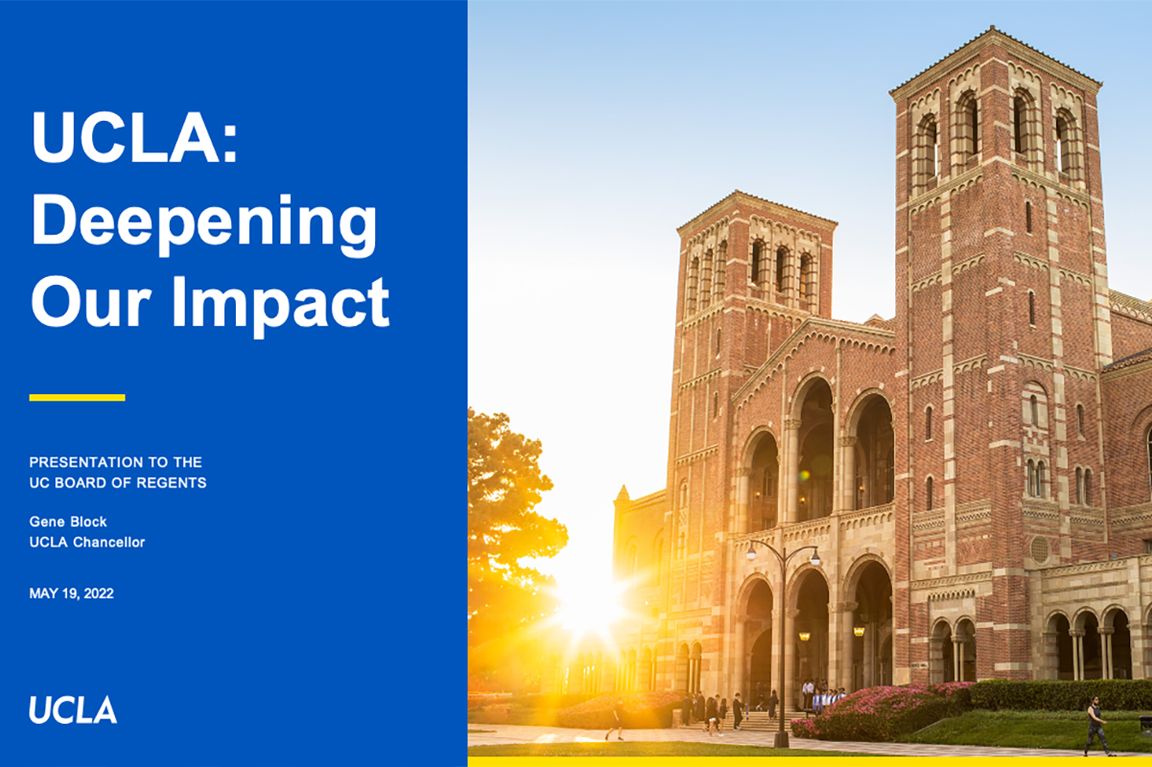 Chancellor Gene Block leads a student-focused presentation at UC ...