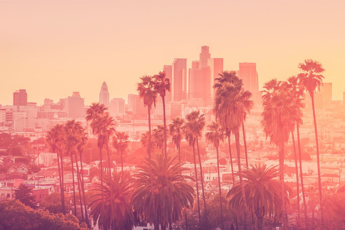 Photo | Los Angeles skyline in pink | UCLA