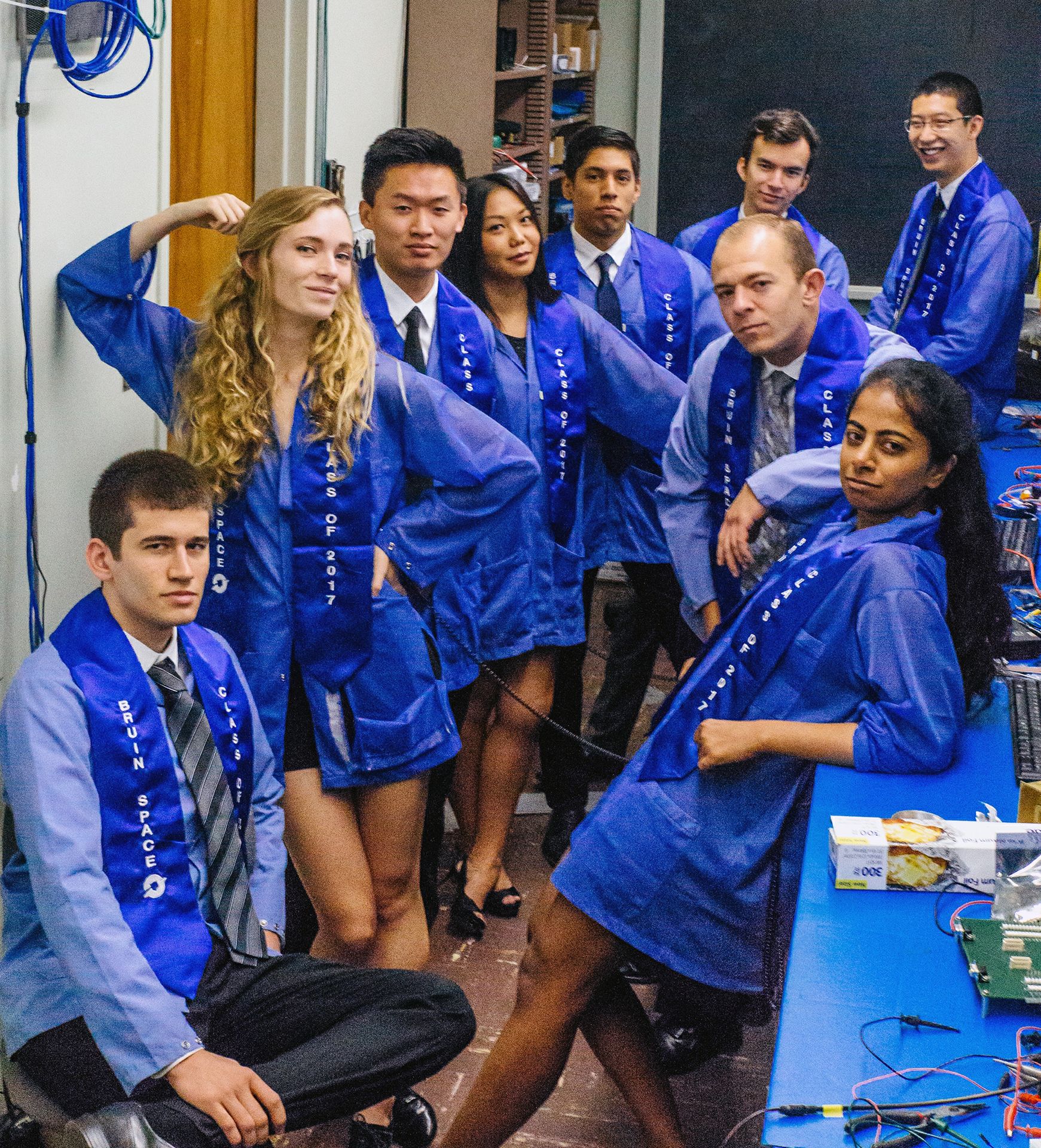 Photo | ELFIN Class of 2017 wearing their commencement sashes in a lab ...