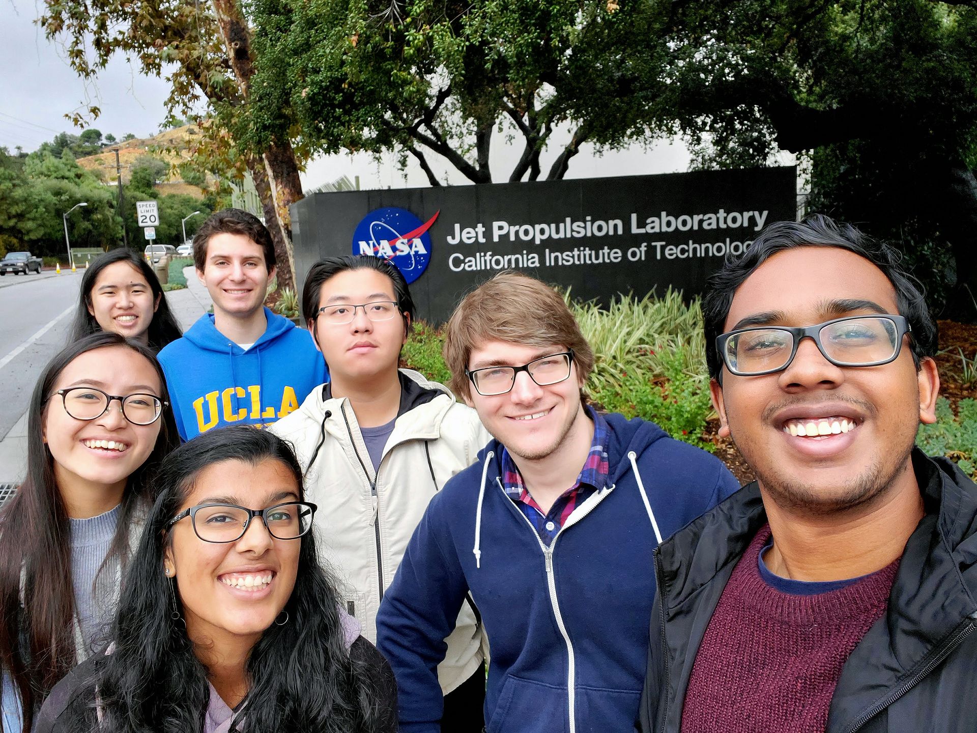 Photo | 7 ELFIN members on a field trip to JPL | UCLA