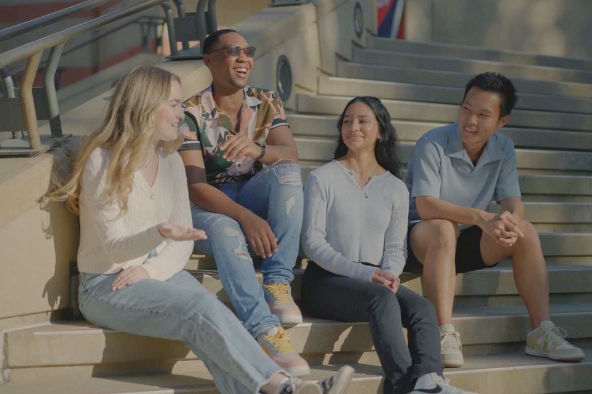 Photo | Group of students on UCLA Ackerman Union steps | UCLA