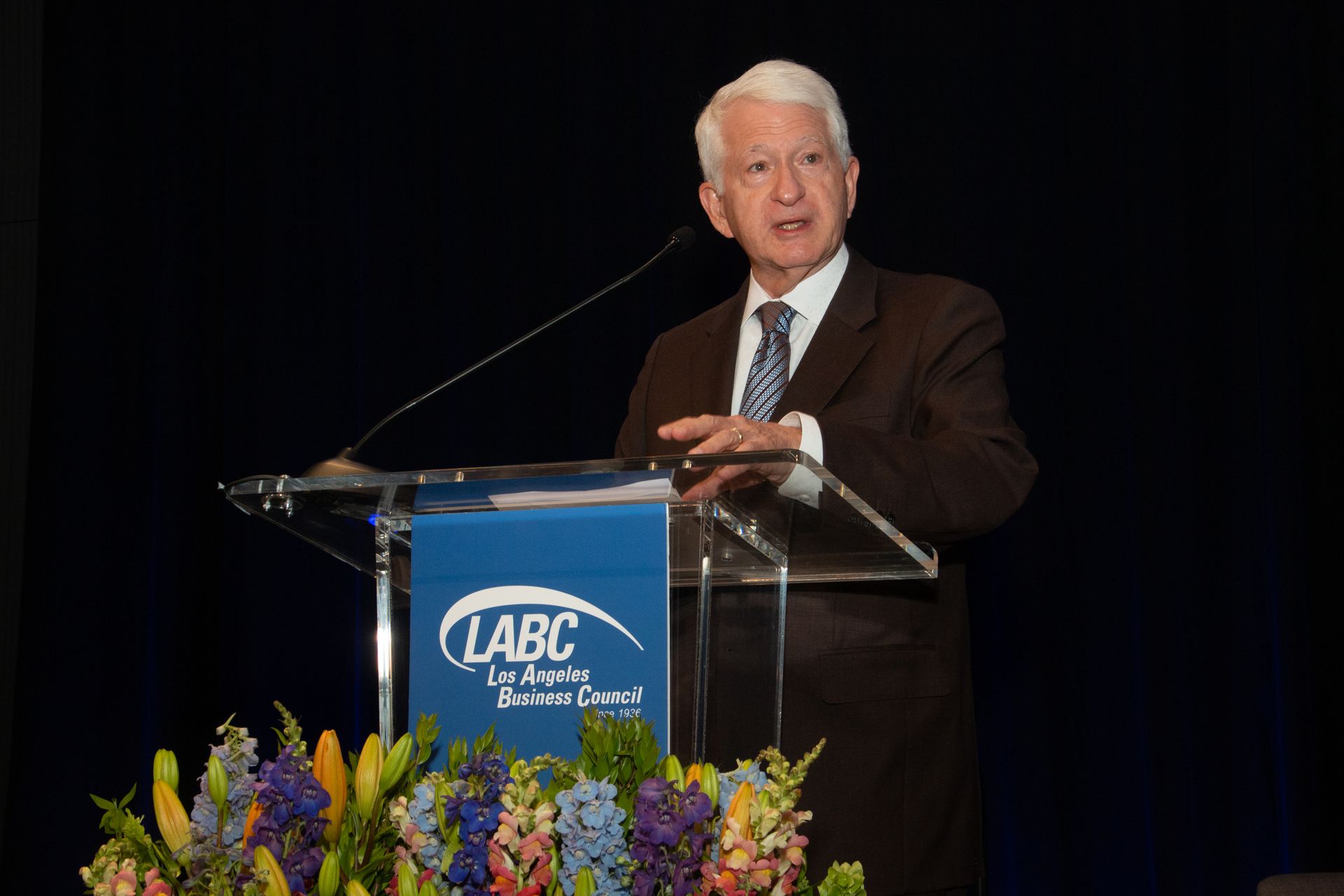 Photo | Chancellor Gene Block speaking at Mayoral Summit | UCLA