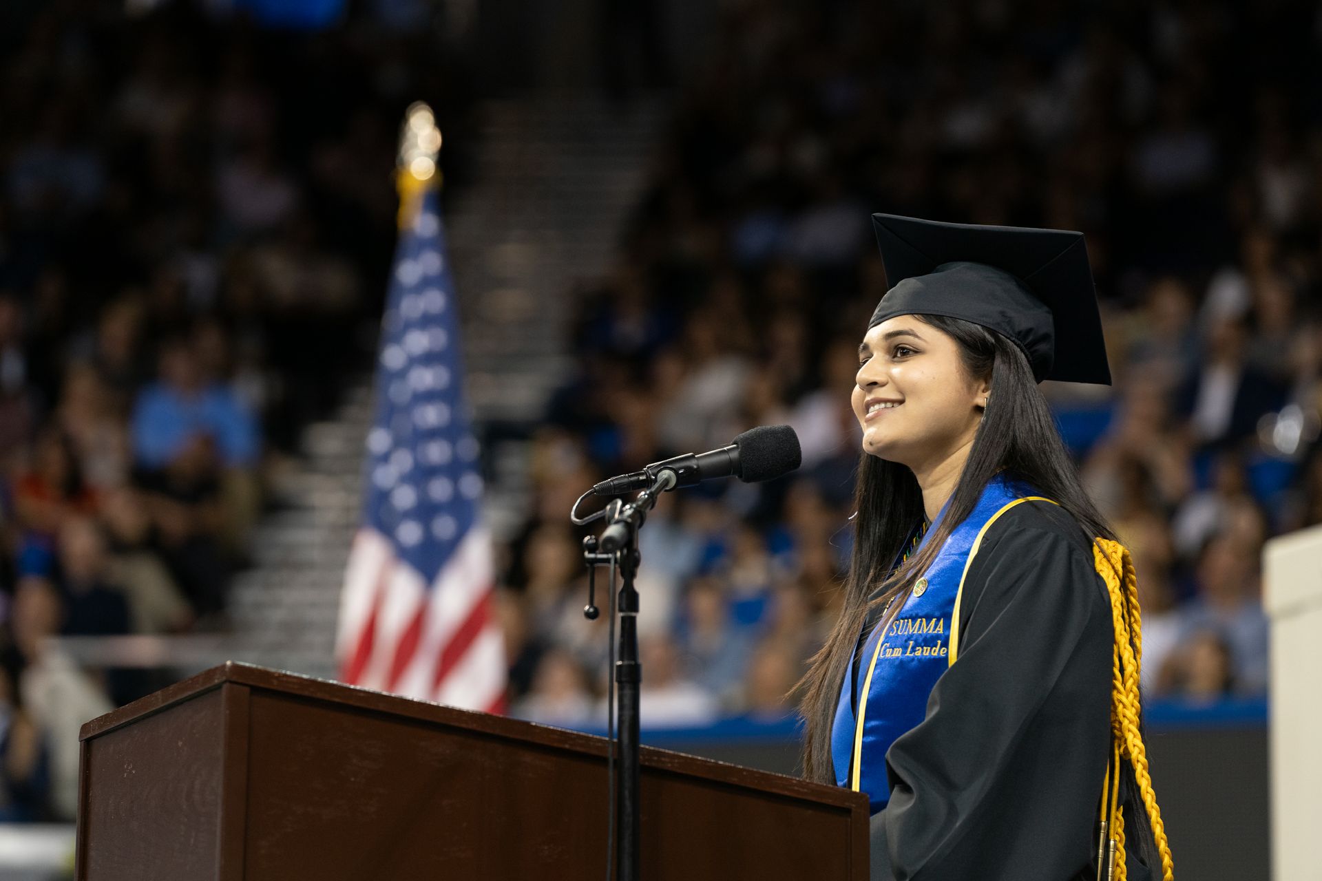 Photo | 2023 student speaker Faaizah Arshad | UCLA