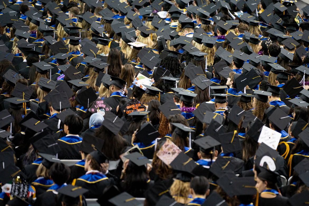 Photo | View of 2023 UCLA College graduates from above | UCLA