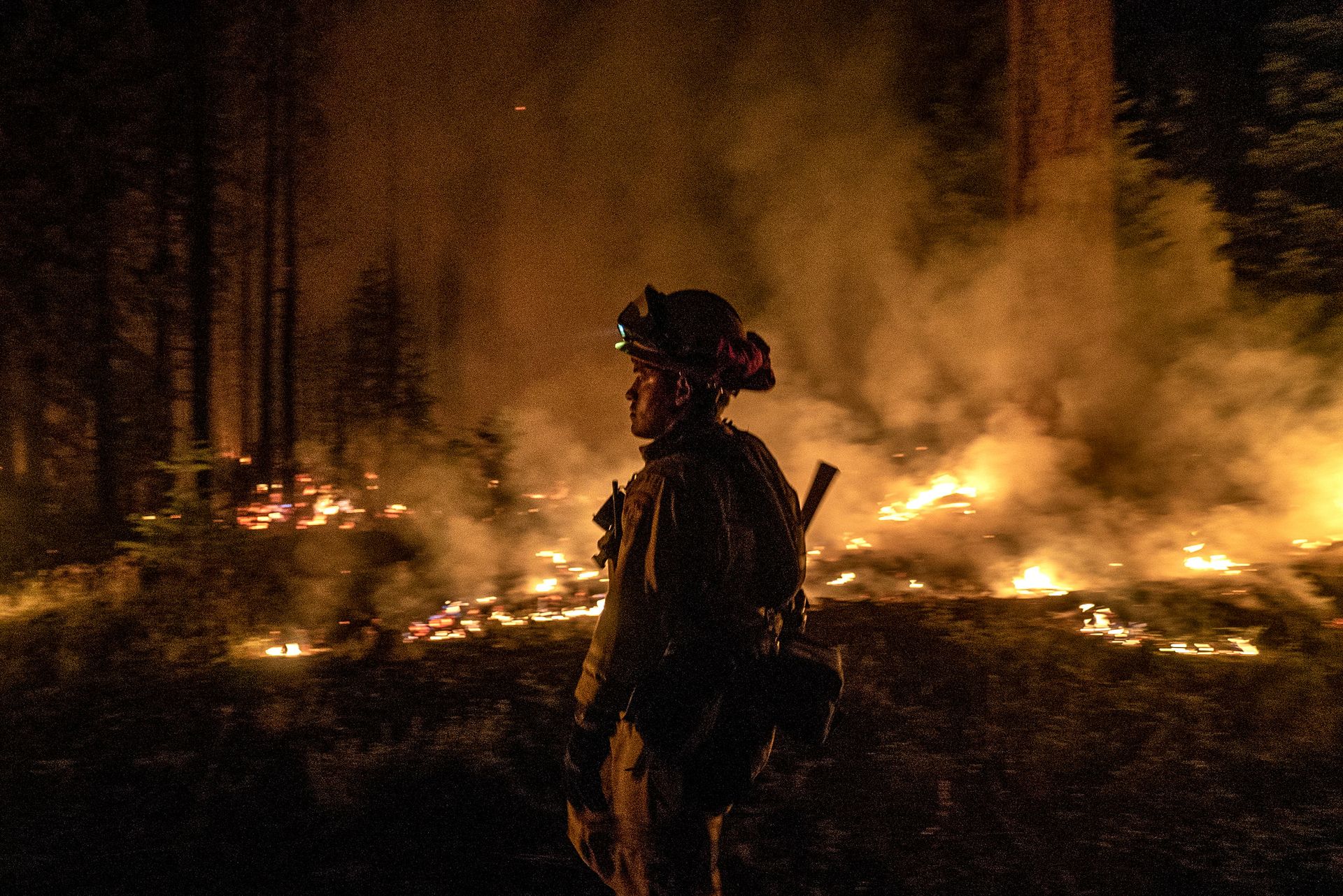 Photo | Firefighter at California wildfire | UCLA