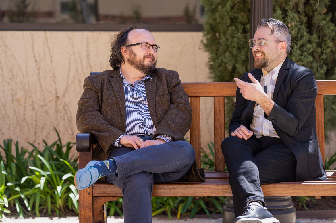 Photo | Jacob Foster and Daniel Snelson in conversation | UCLA