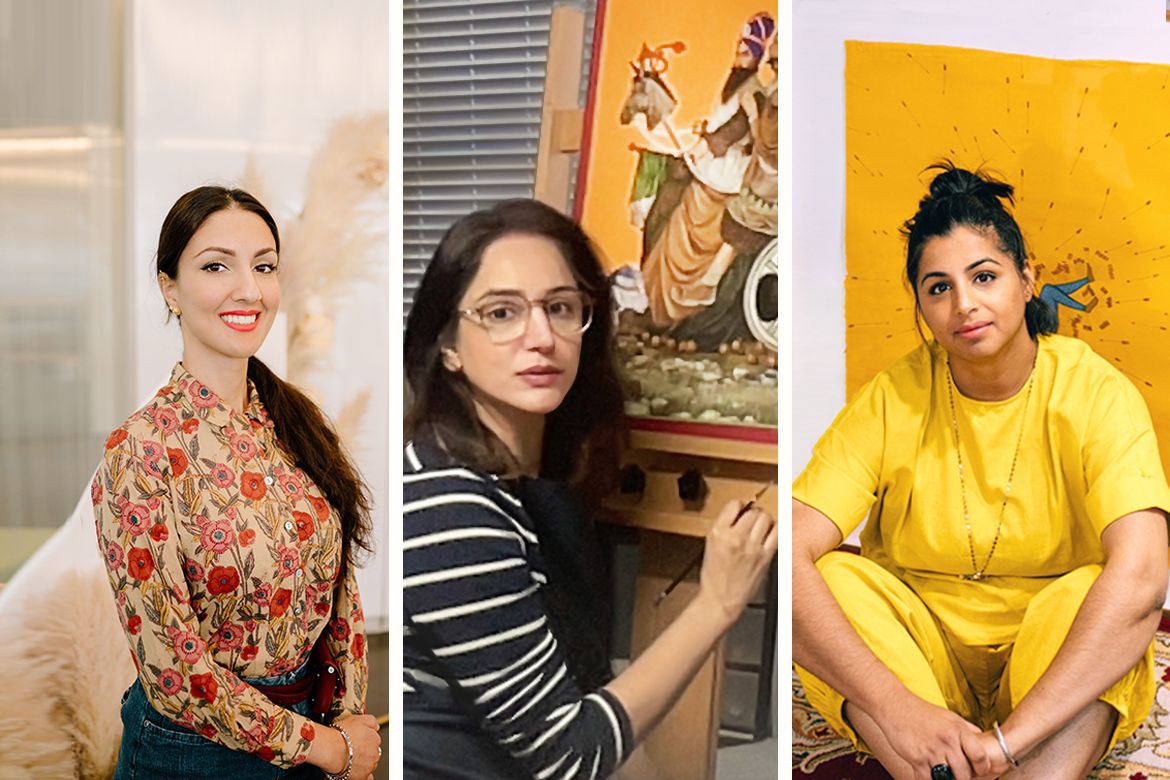 Photo | From left: collage of artists Keerat Kaur, Saira Wasim and Rupy ...