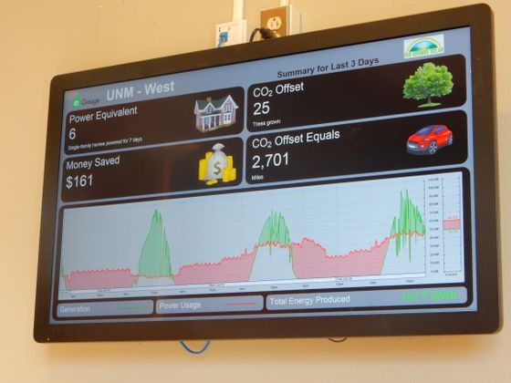 Solar dashboard highlights impact in the SUB: UNM UCAM Newsroom