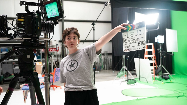 Photo | Sage Simpson on the set | UNM UCAM Newsroom