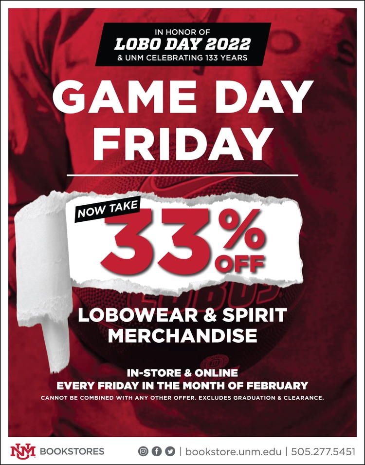 Game-Day-Friday-2022---33-off-poster |UNM UCAM Newsroom