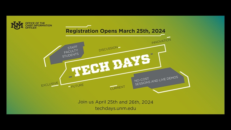 Tech Days 2024 set for April 25-26: UNM Newsroom