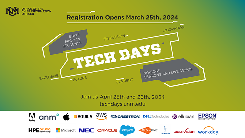 Tech Days 2024 set for April 25-26 | UNM UCAM Newsroom