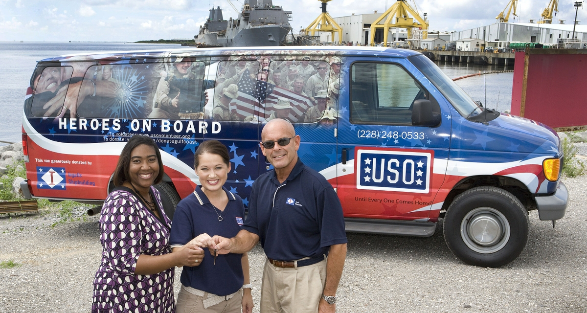 Photo | Ingalls Shipbuilding donates van to Gulf Coast USO | HII News