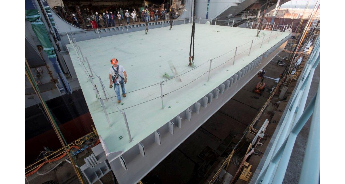 Photo | Final Aircraft Elevator Platform Installed | HII News