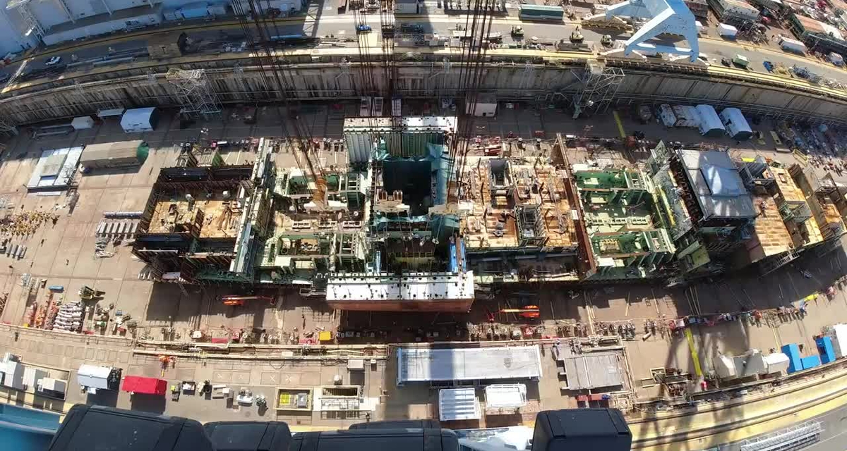 Video | Enterprise CVN 80 First Two Vertical Side Shell Superlifts ...