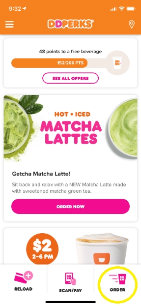 Order Screen Highlighted | Dunkin'