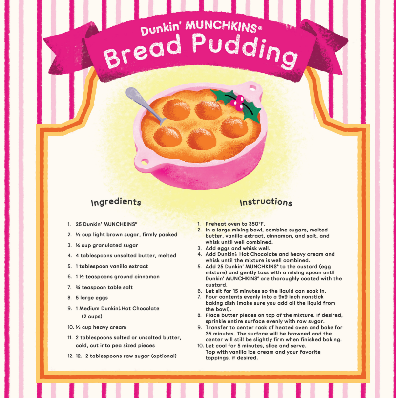 Dunkin' MUNCHKINS Bread Pudding Recipe | Dunkin'