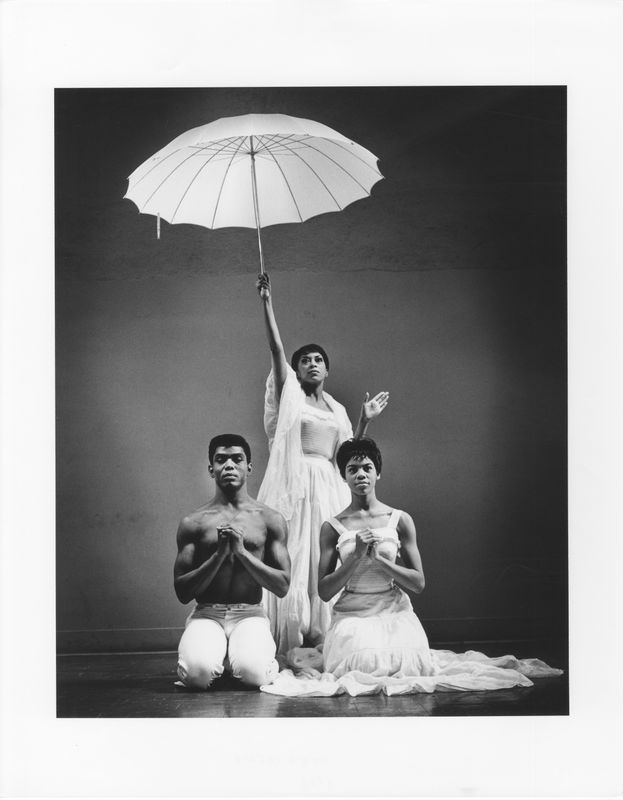Alvin Ailey, Ella Thompson Moore and Myrna White in Alvin Ailey's Revelations. Photo by Jack ...