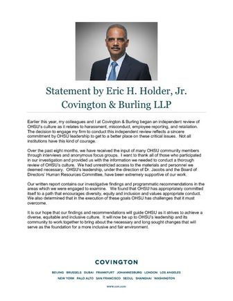 OHSU releases full Covington investigation; board, president commit to ...